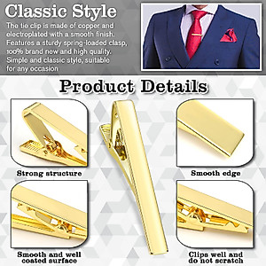 Tie Clips for Men, 5 Pack Tie Bar Set for Regular Ties, Classic Tie Clasps with Exquisite Box, Gift Ideas for Your Father, Husband, Boyfriend on Fathers Day, Birthday, Wedding, Party, Graduation