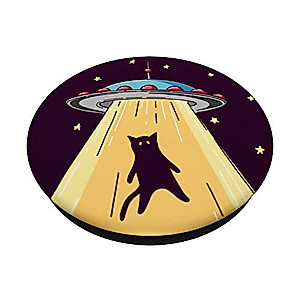 UFO Cat Abduction - Funny Sci Fi Alien Kitty PopSockets PopGrip: Swappable Grip for Phones & Tablets