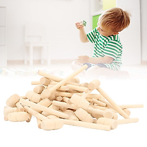 50 Pcs Wooden Hammers Children Baby Hammer Small Lightweight Kids Hammers Toys Simulation Wooden Hammers for DIY Crafting