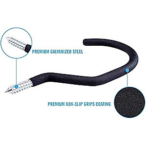 9 Pack Bike Storage Hooks with 9 Pack Hook and Loop Storage Straps Extension Cord Straps