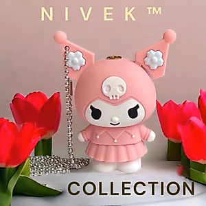 NIVEK Kuromi Y2K Lighter Flame 3D Japanese Chain Necklace Jester Kawaii Cool Lighters (Pink)
