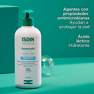 ISDIN Germisdin Soap Free Body Wash Daily Hand and Body Gel, Original, 17 Fl Oz