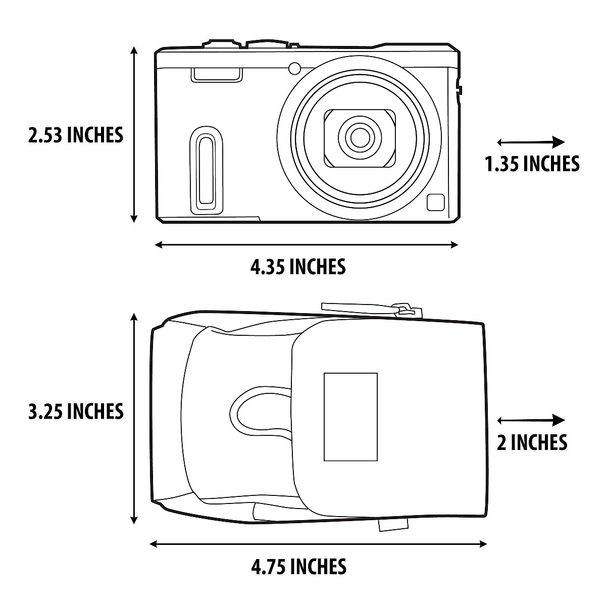 USA Gear Small Camera Bag Compatible with Ricoh GR III, Sony Cybershot, Nikon Coolpix, Kodak Pixpro FZ55 and more - Digital Camera Carrying Case with Belt Loop, Shoulder Strap, Weather Resistant