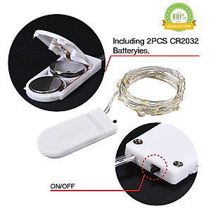 6 Pack Fairy Lights Battery Operated Waterproof Fairy String Lights Firefly Lights LED Starry String Lights 7ft 20 LEDs Silvery Copper Wire for Wedding Party Bedroom Patio Christmas Decor Cool White