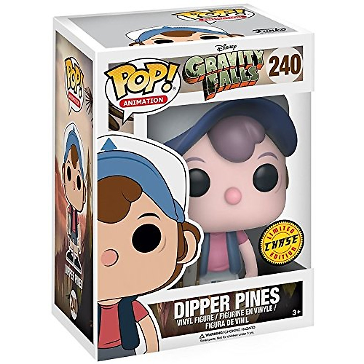 POP Disney: Gravity Falls - Dipper Pines Limited Edition Chase Funko Pop! Vinyl Figure (Bundled with Compatible Pop Box Protector Case), Multicolored, 3.75 inches