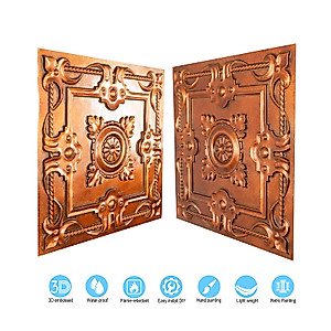 Decorative Ceiling Tiles inc Decorative Distressed Tin Ceiling Tiles for Cafe Club Salon Hotel Store Bar 2'x2' PL29 Archaic copper 10pcs