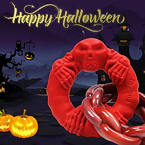 Rmolitty Dog Toys for Aggressive Chewers Large Medium Breed Dogs, Indestructible Interactive Tough Non-Toxic Natural Rubber & Nylon Tough Teething Double-Ring Chew Toys (Ring-Red)