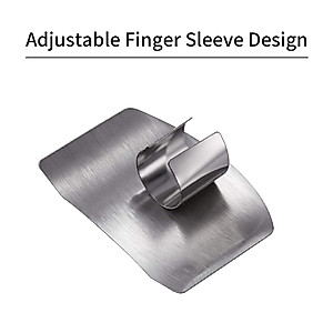 Akkya Finger Guards for Cutting Stainless Steel Finger Protector for Knife Cutting Kitchen Tool Finger Guard for Food Chopping Cutting Avoid Hurting 4 Pack