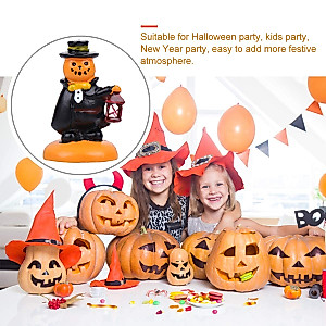 WINOMO 3Pcs Halloween Pumpkin Figurine Decorations,Halloween Pumpkin & Ghost Statue for Halloween Christmas Birthday Decor
