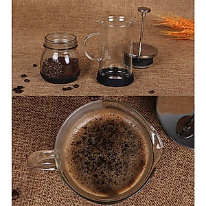 TONGSH French Coffee Press Espresso and Tea Maker Stainless Steel Plunger and Heat Resistant Glass