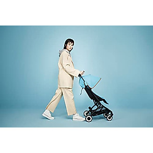Cybex Libelle Lightweight pockit Travel Baby Stroller - Carry-On Compliant Compact Fold, One-Hand Adjustable Recline - Compatible with CYBEX Car Seats, Beach Blue