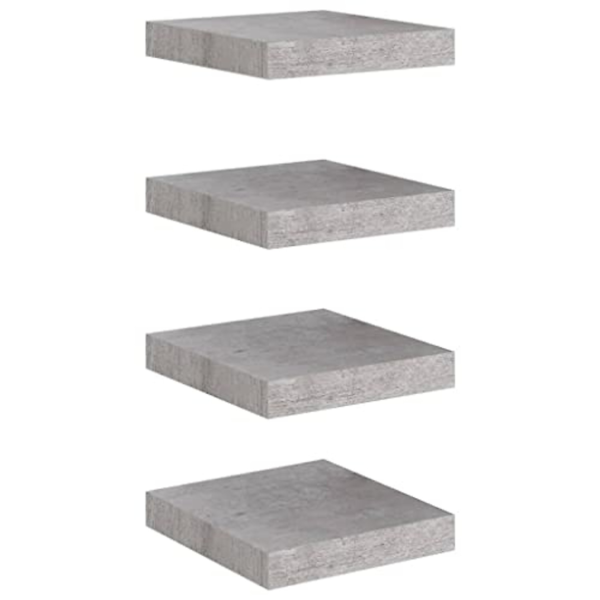 Floating Wall Shelves 4 pcs,Wall Mounted Display Shelf,Wall Mounted Floating Shelves,Wall Storage Shelves,Floating Book Shelves,Bookshelf,for Room/ Kitchen /Office,Concrete Gray 9.1"x9.3"x1.5" MDF