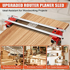 Howaoo Router Sled, Portable and Easy to Adjust Slab Flattening Jig, 60 inches Router Sled for Flattening Slabs, Trimming Planing Machine for Wood Flattening, Home DIY