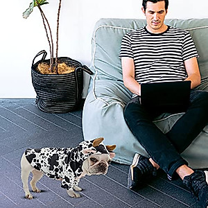 Pet Cow Costume, Puppy Cow Hoodie Pet Outfit Decorative Cat Dog Outfit Dog Cosplay Clothes Comfy Winter Pajamas