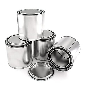 Bonsicoky 8 Pcs Empty Metal Paint Cans with Lids, Tiny Empty Unlined Cans Storage Containers for Paint(0.5 Pint/250ml)