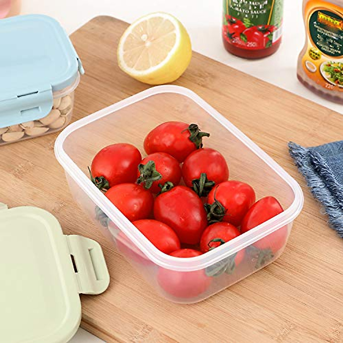HoleviFO Food Storage Containers with Airtight Lids - Food Prep Containers Meal Prep - Lunch Containers with Lids - Meal Prep Containers -Microwave, Stackable (blue)