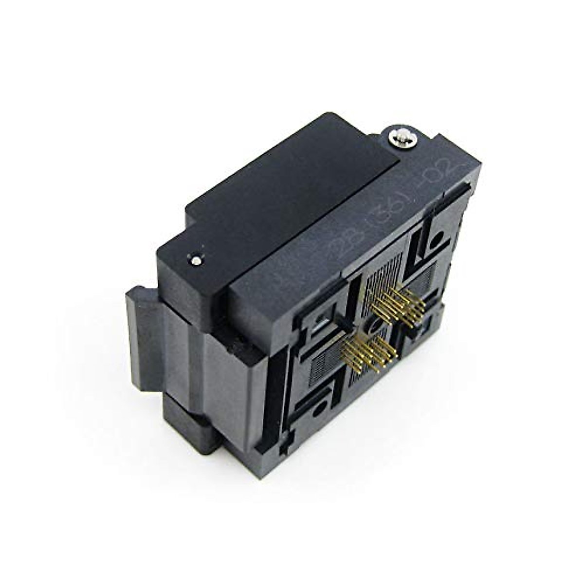 QFN28 Clamshell Programming Adapter Socket/Burning Socket/IC Test Socket QFN-28(36) B-0.5-02, 28-Pin, 0.5mm Pitch, IC Test Burn-in Socket, Applied to QFN28, MLP28, MLF28 Packages.