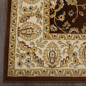 Home Dynamix Optimum Maoz Area Rug 7'8" x10'4", Traditional Floral Beige/Burgundy/Cream