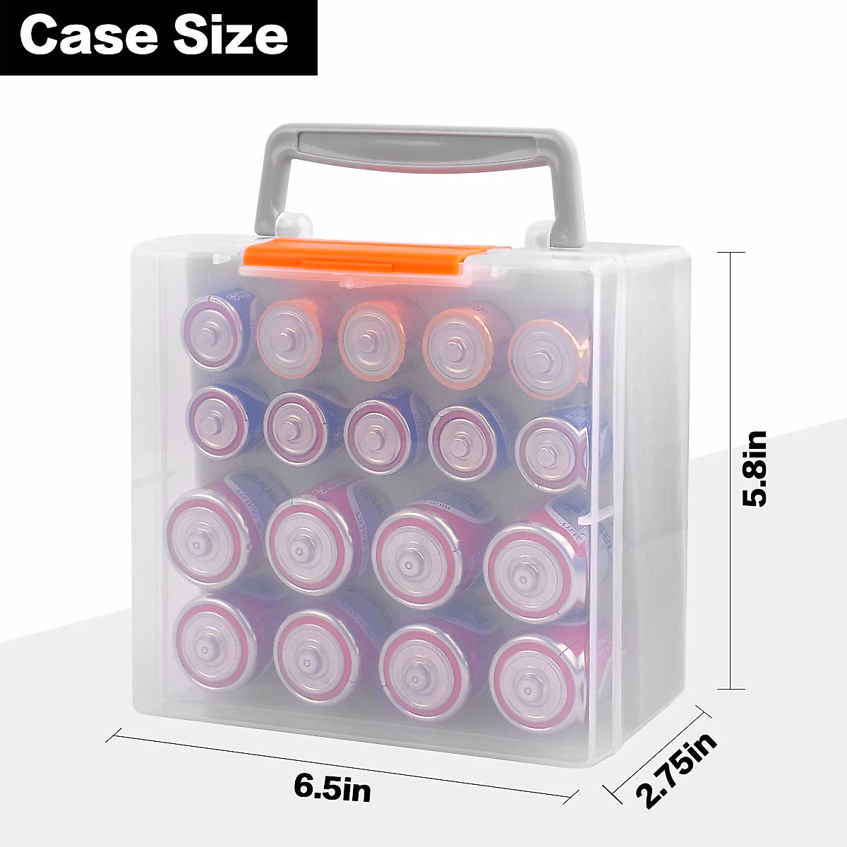 MINIMALL Battery Organizer Storage Box, Garage Case Caddy Holder for 8* D, 10* C Cell Batteries (Bag Not Include Batteries Pack)