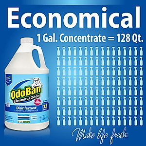 OdoBan Disinfectant Concentrate and Odor Eliminator, 1 Gallon, Fresh Linen Scent