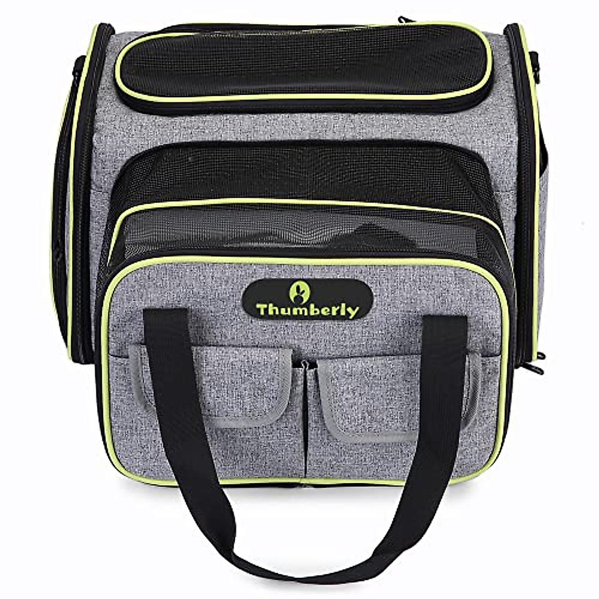 Thumberly Cat Carrier Soft-Sided - Pet Carrier Airline Approved for Medium Cats, Small Animals and Puppy Under 15 Lbs, Small Dog Carrier 1 Side Expandable - Size Small