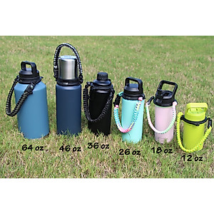 One MissionX Paracord Handle Compatible with Yeti Rambler 36oz 26oz 18oz 12oz 46oz Water Bottles, Durable Carrier Strap - Holder(Diamond Teal/Comp+Starter)