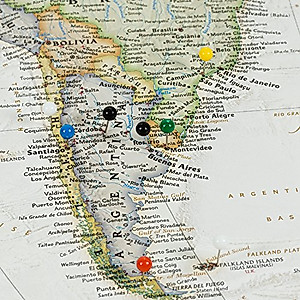 Craig Frames Wayfarer, Executive World Push Pin Travel Map