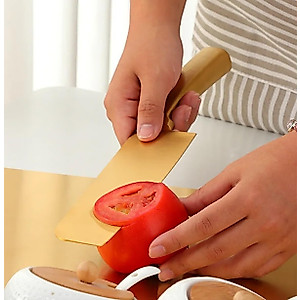 Cleaver Knife,Meat Cleaver, 6.3 Inch Kitchen Knives Stainless Steel Chef Knife Gold Fruit Vegetable Chopping Knife Kitchen Utensil Cooking Cleaver (Color : Rose Gold)