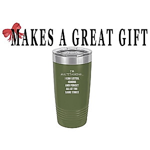 Rogue River Tactical Funny Sarcastic Office Work 20 Oz. Travel Tumbler Mug Cup w/Lid Vacuum Insulated Hot or Cold Multitasking (Green)