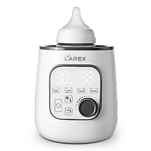 Larex Fast Bottle Warmer, Larex 10-in-1 Baby Bottle Warmer for Breastmilk or Formula, with Precise Timer, Auto Shut-Off, and Accurate Temperature Control