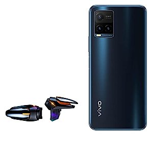 BoxWave Gaming Gear Compatible With vivo Y21T - Touchscreen QuickTrigger Auto, Trigger Buttons Autofire Gaming Mobile FPS - Jet Black