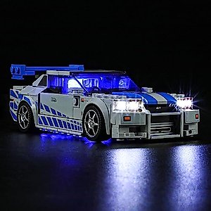 YEABRICKS LED Light for Lego-76917 Speed Fast 2 Furious Nissan Skyline GT-R Building Blocks Model (Lego Set NOT Included)