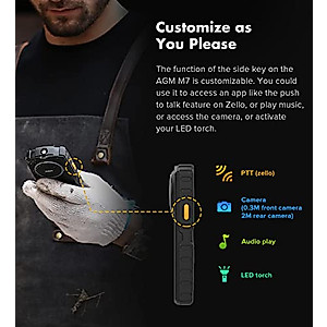 AGM M7 Rugged Phone, IP68 Waterproof Outdoor Phone, 2500mAh Battery Unlocked 4G Cell Phone for Seniors Dual SIM Biggest Speaker 2.4" Touch Screen 1GB+8GB Facebook/Skype/TikTok-Black