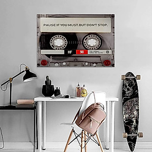 Pop Art Wall Decor Pause If You Must Motivational Canvas Wall Art HD Inspirational Print Poster Canvas Framed Artwork Gallery-Wrapped Modern Home Wall Decor Ready to Hang - 44x28 inches
