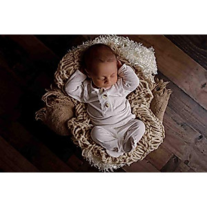 Top + Bottom Unisex Going Home Outfit Baby Boy - Girl | Newborn Boy Take Home Outfit Set - (White)