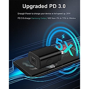 25w USB C Charger for Motorola Moto G Stylus/G Power(2022)/G Pure/G Play/G7/G200/Edge+/One 5G, Android Super Fast Charging USBC Block + USB-C to Type C Cable Samsung Galaxy A13 A03S A53 S23 S22 S21