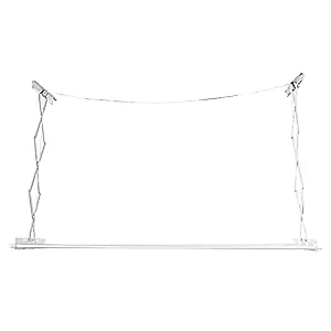 Qiilu Ceiling Clothes Drying Rack Fixed to Ceiling Clothes Drying Rack Iron Multifunction Retractable Wall Mounted Drying Laundry Rack Clothes Hanger Indoor