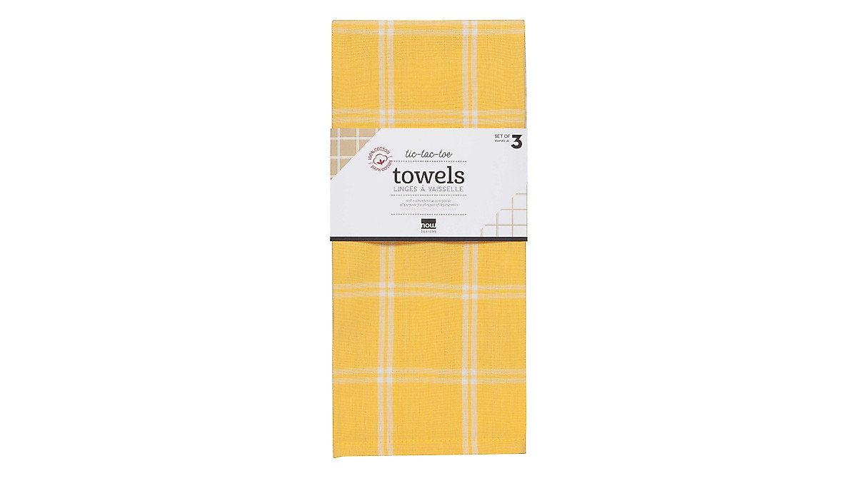 Now Designs Lemon Tic Tac Toe Dishtowels Set of 3 Kitchen Towel, 3 Each ...
