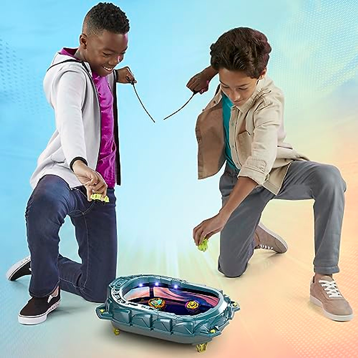 Beyblade Burst QuadStrike Light Ignite Battle Set Stadium, 2 Spinning Tops, and 2 Launchers, Toys for 8 Year Old Boys & Girls & Up (Amazon Exclusive)