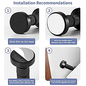 TOPHOME 2PCS Adjustable Bed Frame Anti-Shake Tool Adjustable Threaded Headboard Stoppers Fixer Antishake Telescopic Support Stabilizer for Room Wall, Beds, Cabinets, Sofa(42-47mm,Black)