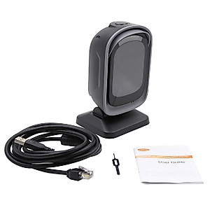 TEEMI Handsfree 2D QR Desktop Barcode Scanner, 1D Handheld Automatic Omnidirectional USB Reader CMOS Image Sensor, Wall Mountable Large Scanning Window Capture Screen Codes, TMSL-72