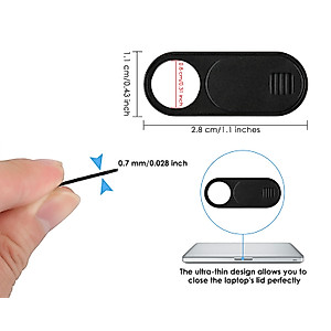 DS. DISTINCTIVE STYLE Camera Cover Slide Car Camera Privacy Cover Webcam Sticker Blocker Compatible with Tesla Model 3 and Model Y Accessories (Black - 6 Pack)