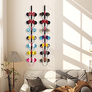 2Pcs Mouse Ears Headband Holder Polka Dot Hanging Wall Display Decor Vertical Headpiece Organizer Hair Bow Accessories Hanger Holder
