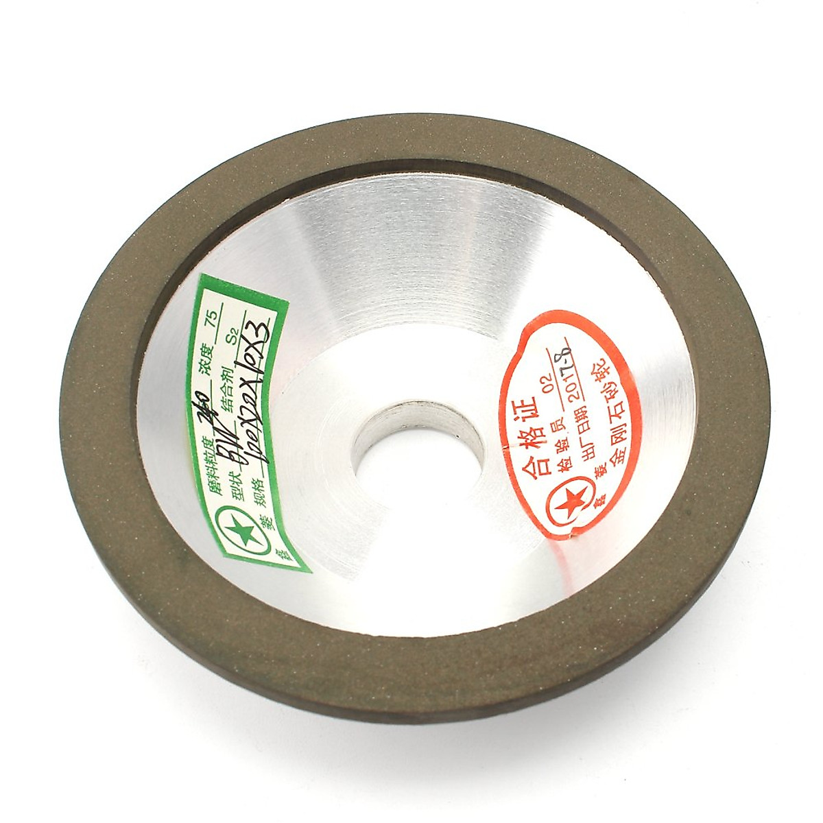4"inch Resin Bonded Flaring Cup Diamond Grinding Wheel For Carbide Metal 240 Grit 75% （100x32x20x10x3mm ）