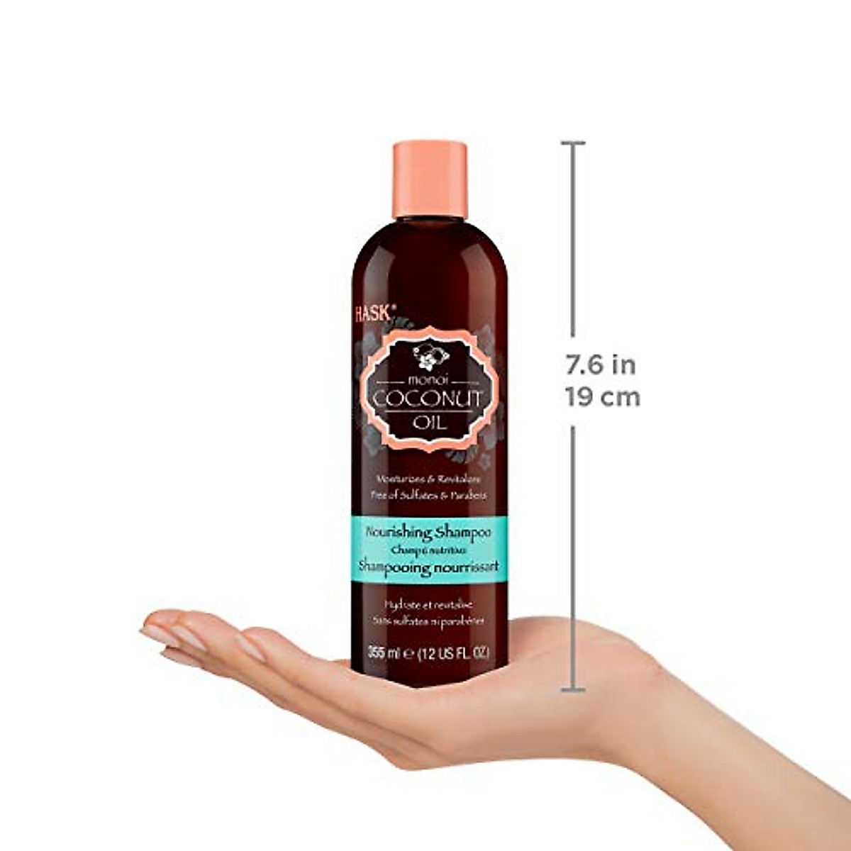 HASK COCONUT MONOI Nourishing Shampoo + Conditioner Set for All Hair Types, Color Safe, Gluten-Free, Sulfate-Free, Paraben-Free, Cruelty-Free - 1 Shampoo and 1 Conditioner