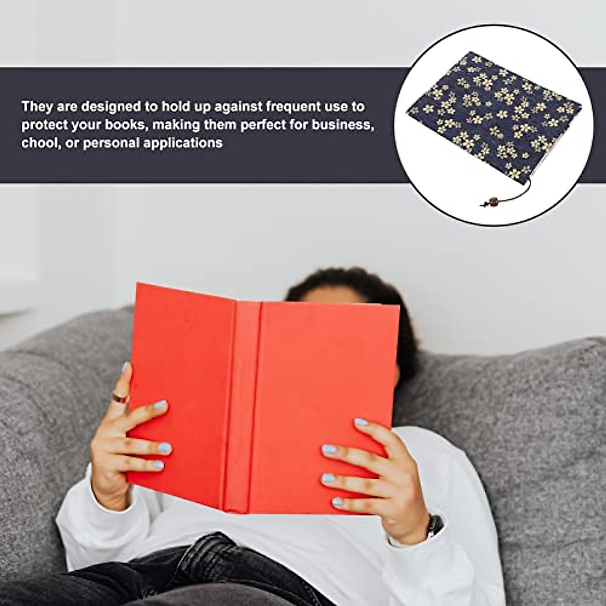 Tofficu Book Sleeve Cover with Flower Pattern Washable Book Protector Fabric Paperback Cover Novel Padded Case