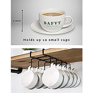 bafvt Coffee Mug Holder, Mugs Rack Under Shelf, Kitchen Storage Drying Rack, Stainless Steel (10)