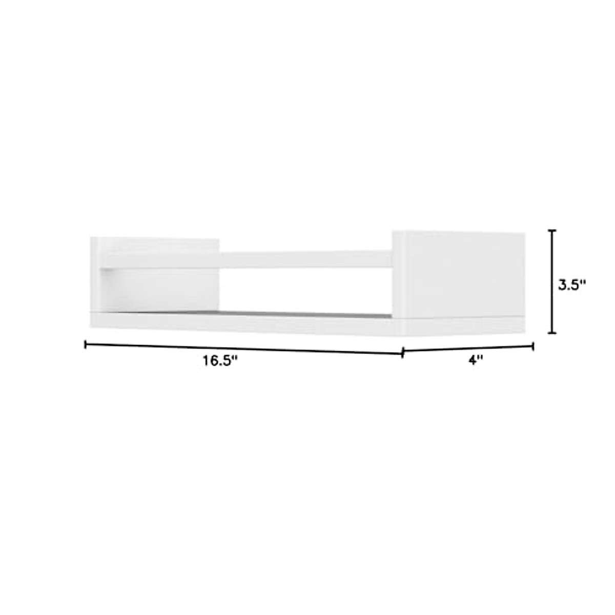 Onlysky Set of 4 Wall-Mounted Kid's Bookshelf - White Floating Nursery Book Shelves - Durable Wood Construction - Ideal for Nursery Decor, Kids Room, Toy Storage