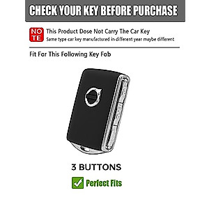 YINEOR for Volvo Key Fob Cover Metal Car Key Case Keychain Smart Key Fob Holder fob Protector Compatiblefor XC40 XC60 XC90 S60 S90 V60 V90 (Black)