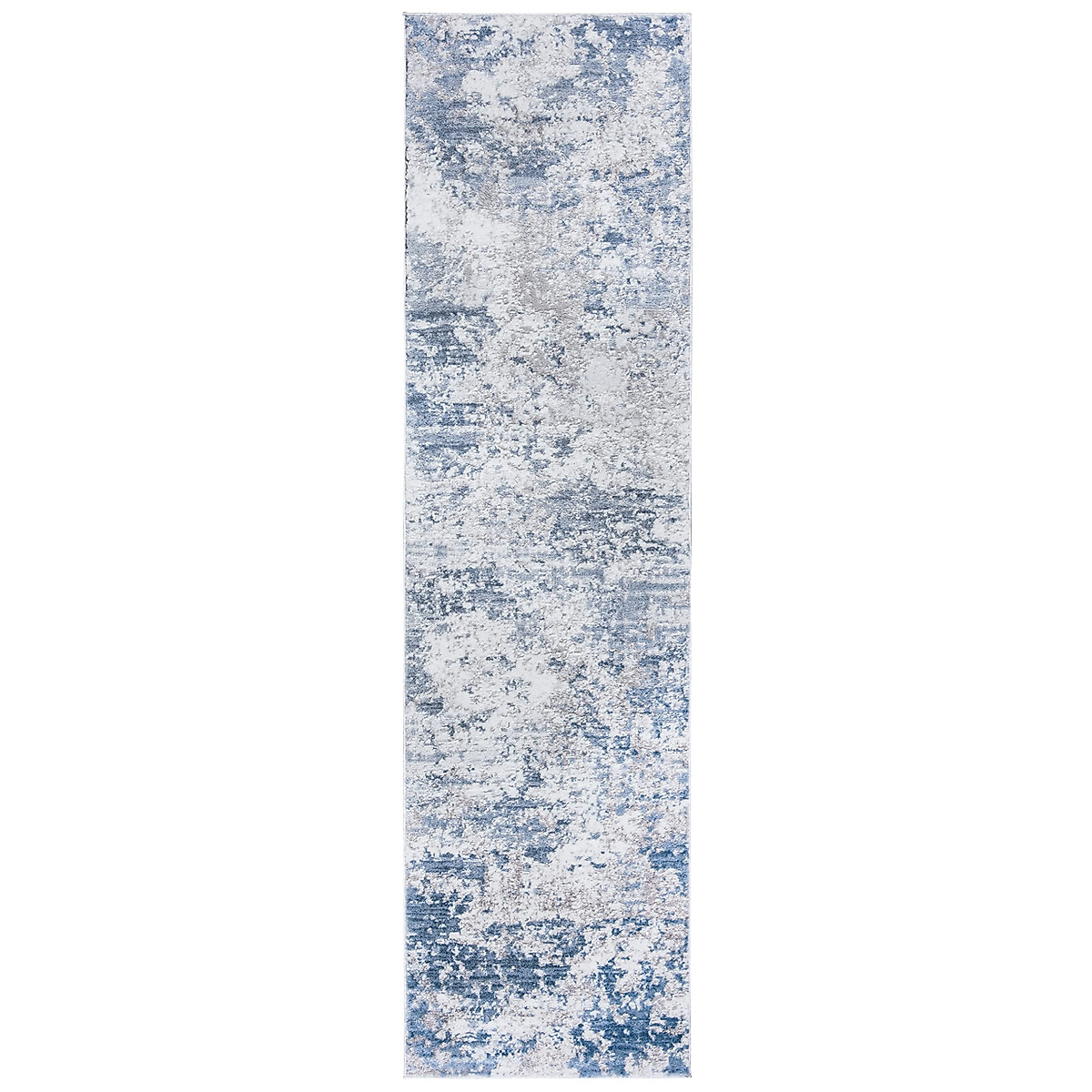 SAFAVIEH Amelia Collection Runner Rug - 2'2" x 12', Grey & Blue, Modern Abstract Design, Non-Shedding & Easy Care, Ideal for High Traffic Areas in Living Room, Bedroom (ALA705F)